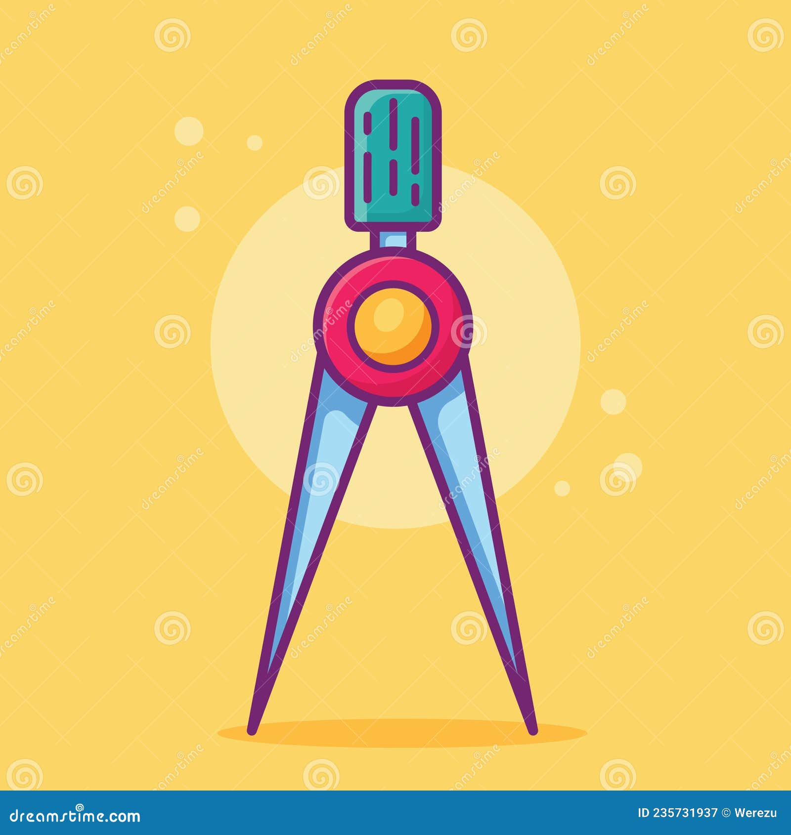 Compass Geometry Isolated Cartoon Vector Illustration in Flat Style ...