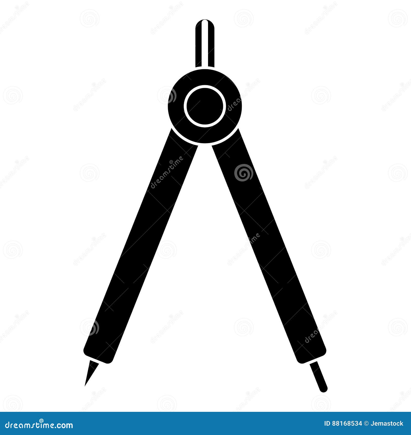Compass Geometry School Pictogram Stock Illustration - Illustration of ...