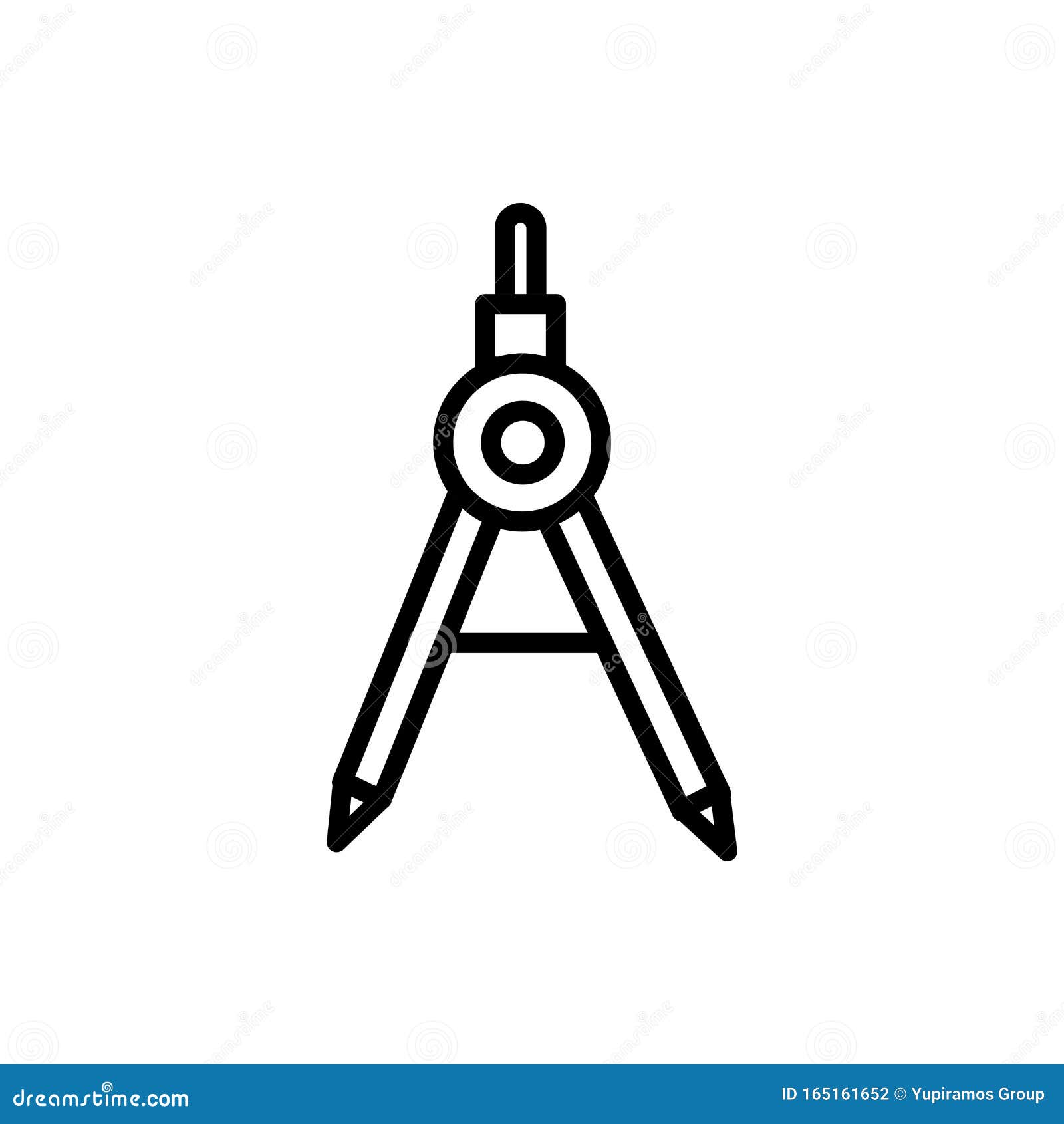 Compass Geometry Tool Architecture Icon Line Style Stock Vector ...