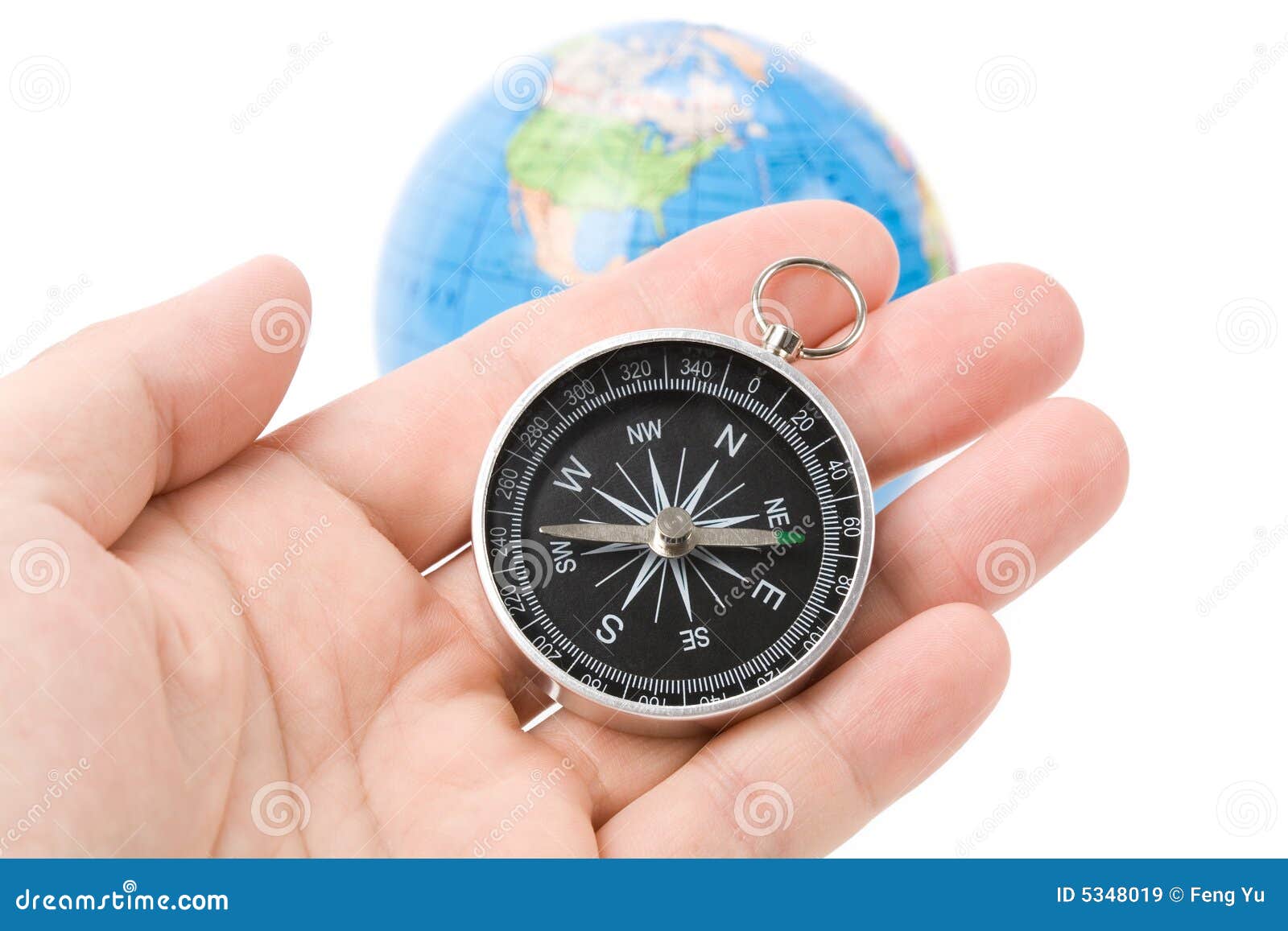 Compass and Globe stock image. Image of global, isolated - 5348019