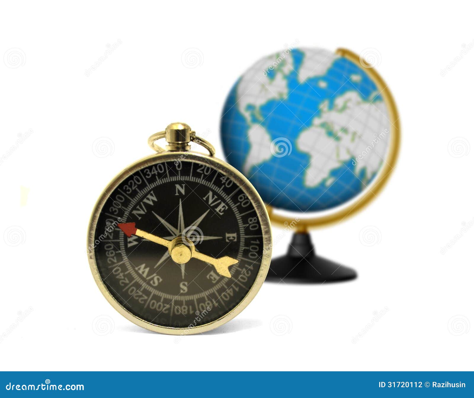 Compass and globe stock photo. Image of internet, white - 31720112