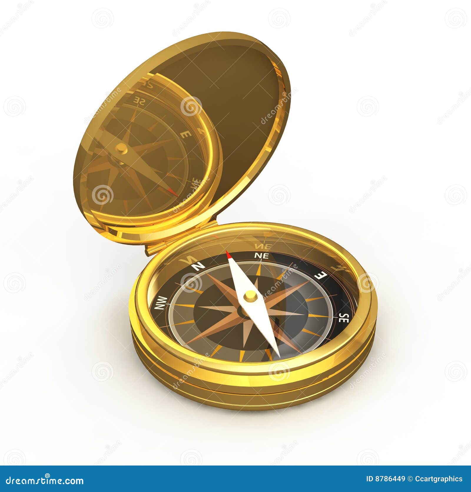 Compass Gold stock illustration. Illustration of white - 8786449