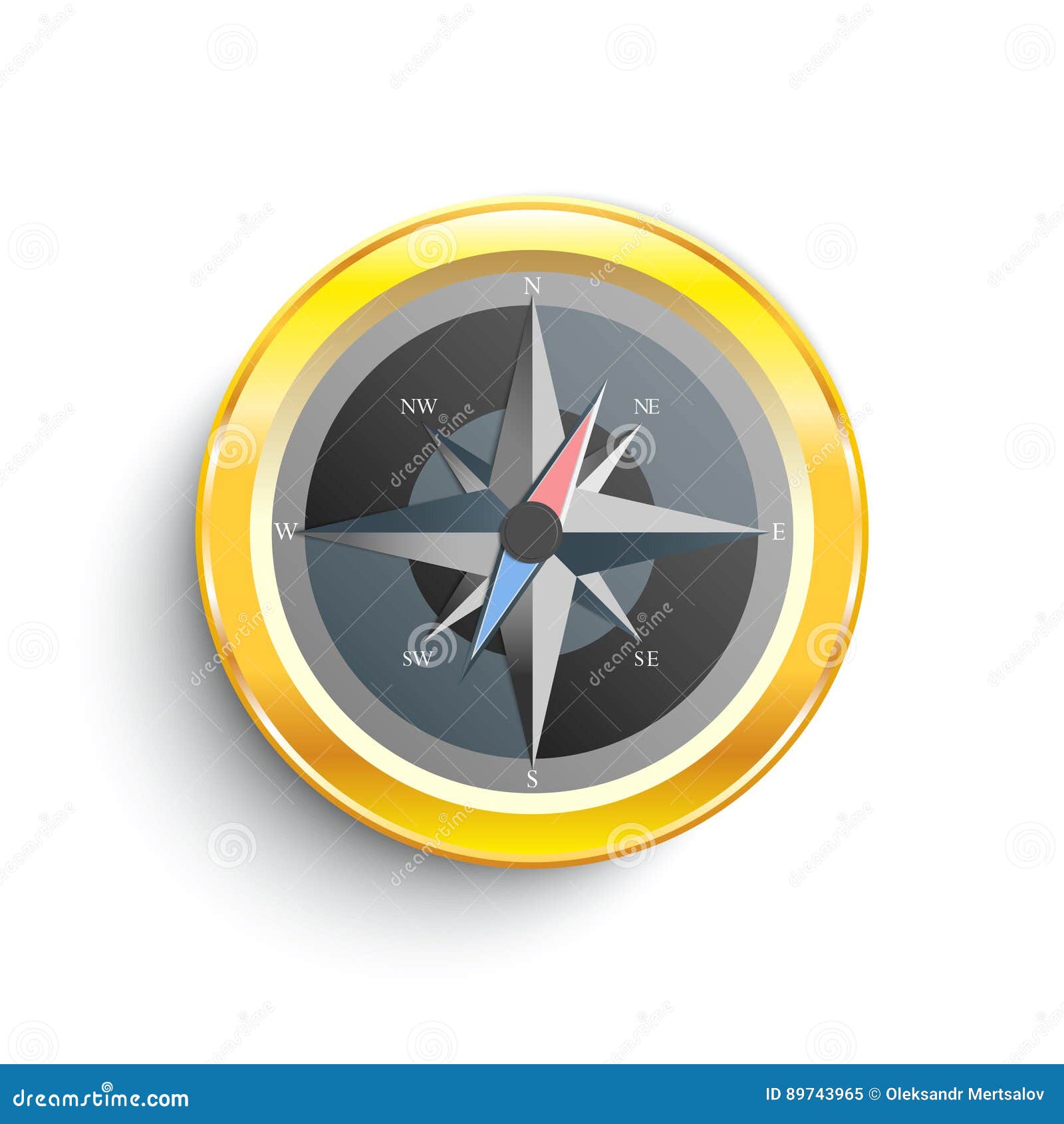 Compass Gold on White Background Isolated Object Abstract Stock ...