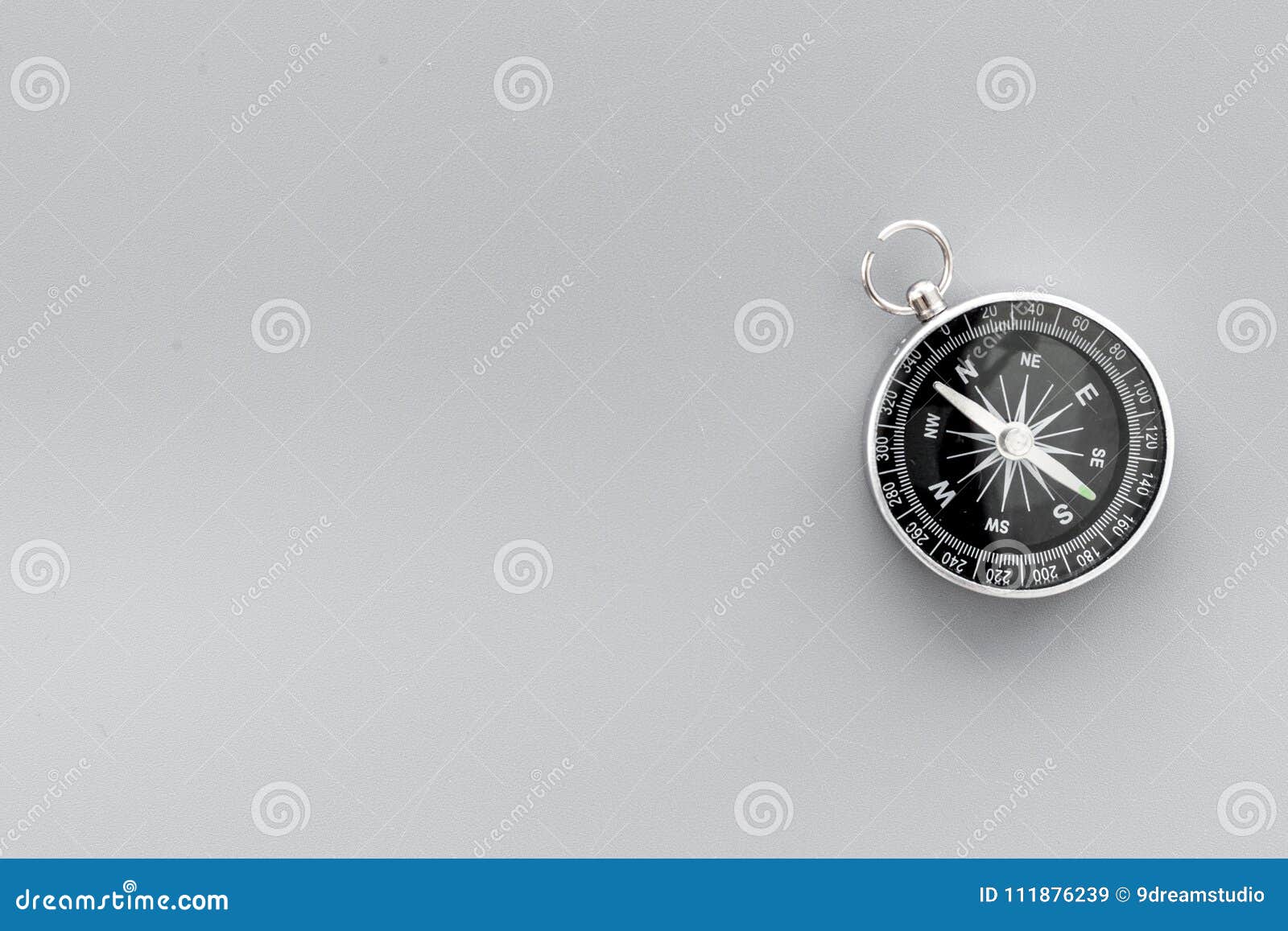 Compass on Gray Background Top View Copy Space Stock Image - Image of ...