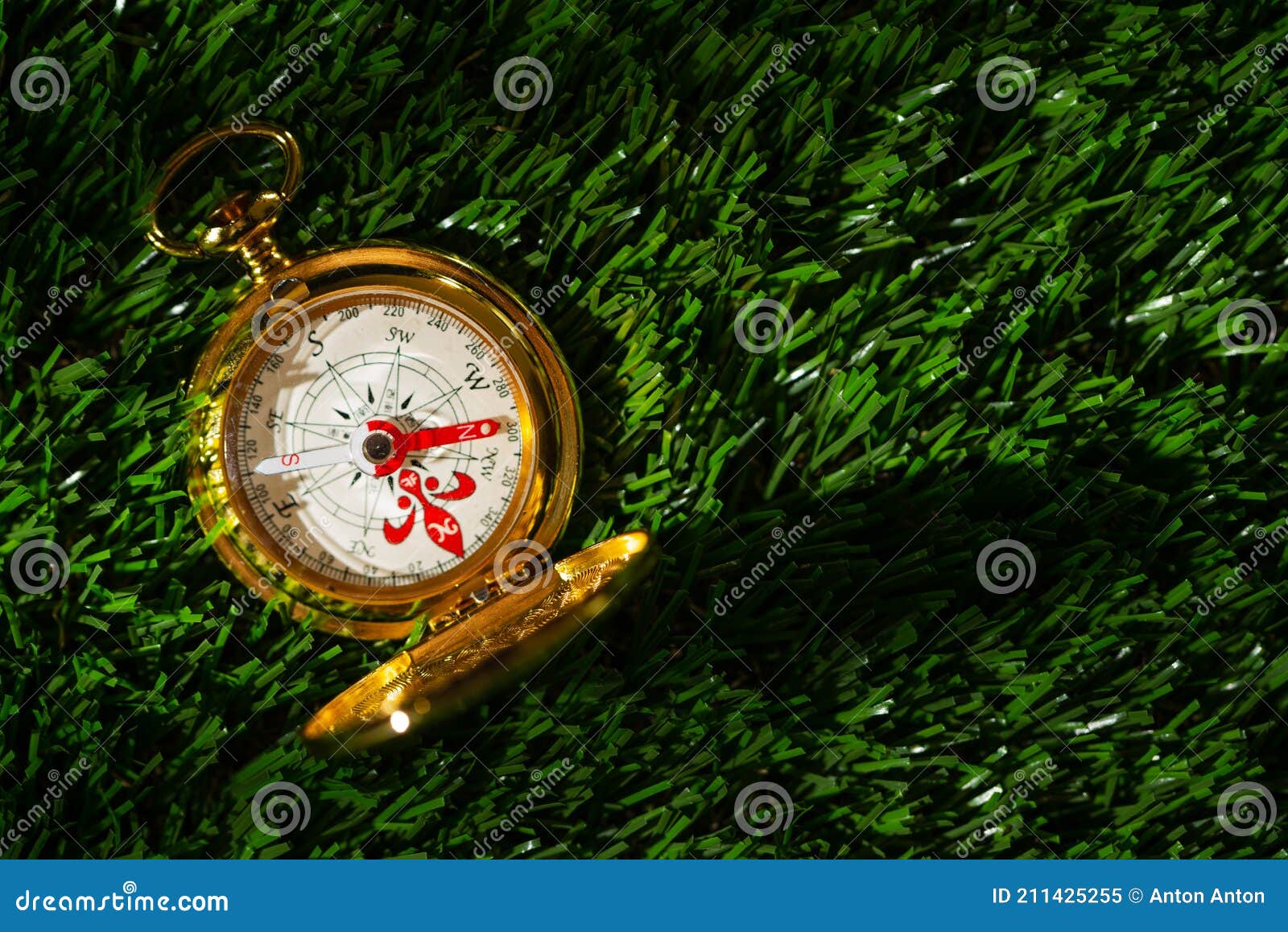 Compass On A Green Background Royalty-Free Stock Photography ...
