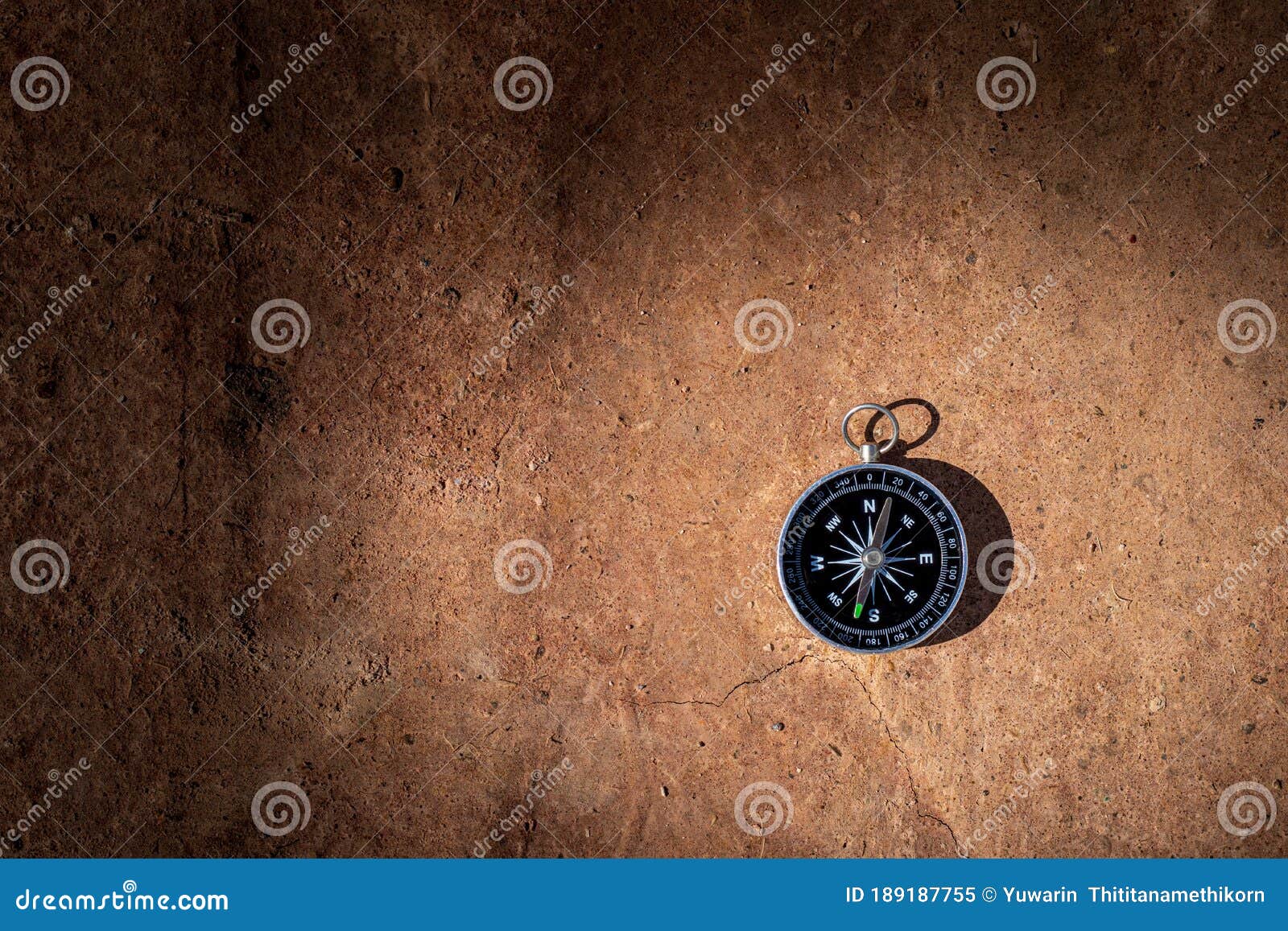 Compass on the Ground. - Travel Concept. Stock Image - Image of nature ...