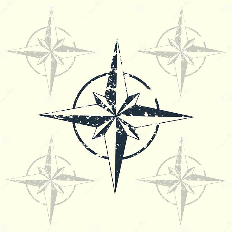 Compass grunge logo stock vector. Illustration of north - 308993630