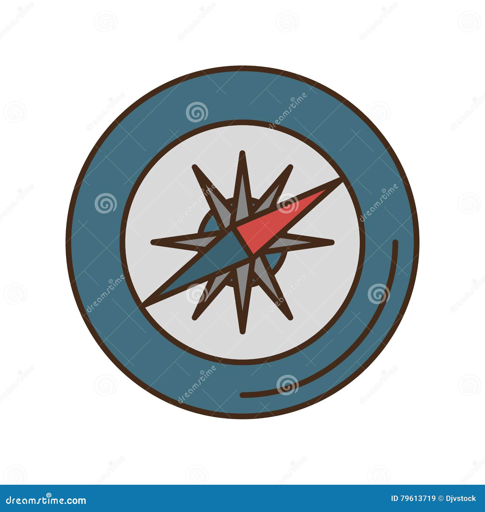 Compass Guide Device Isolated Icon Stock Vector - Illustration of ...