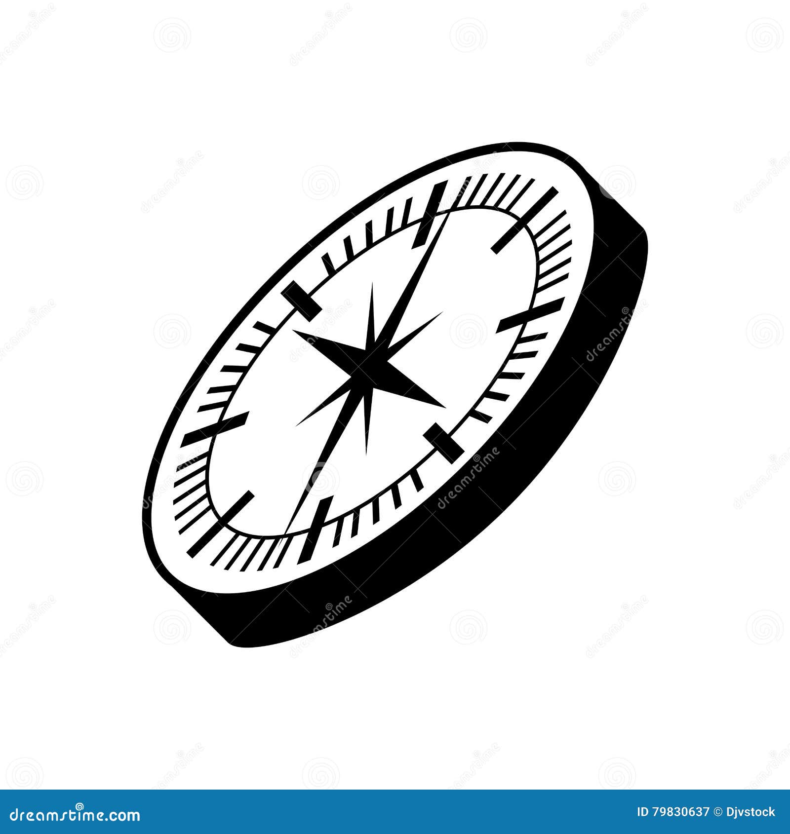 Compass Guide Device Isolated Icon Stock Vector - Illustration of ...