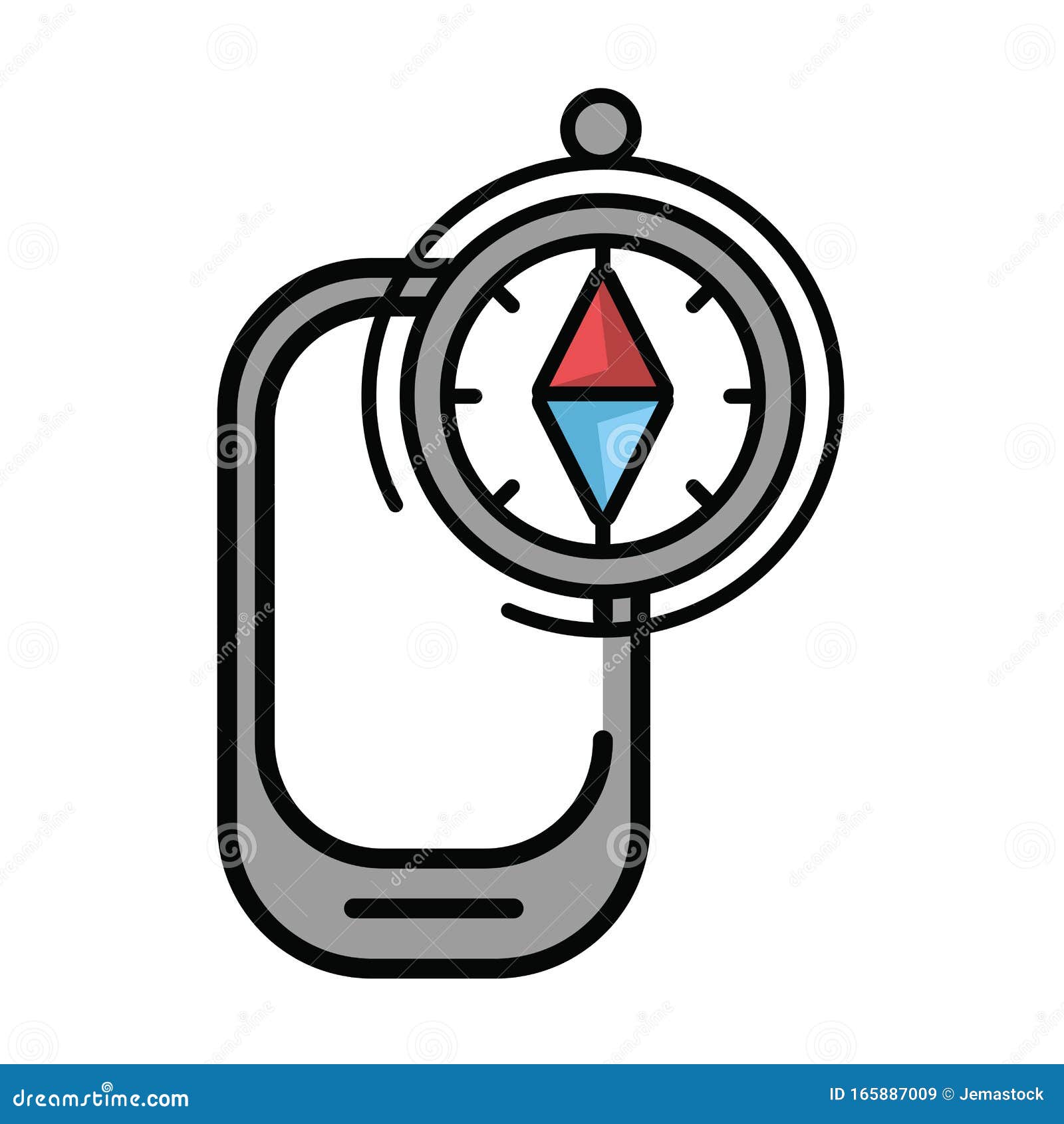 Compass Guide Device with Smartphone Stock Vector - Illustration of ...