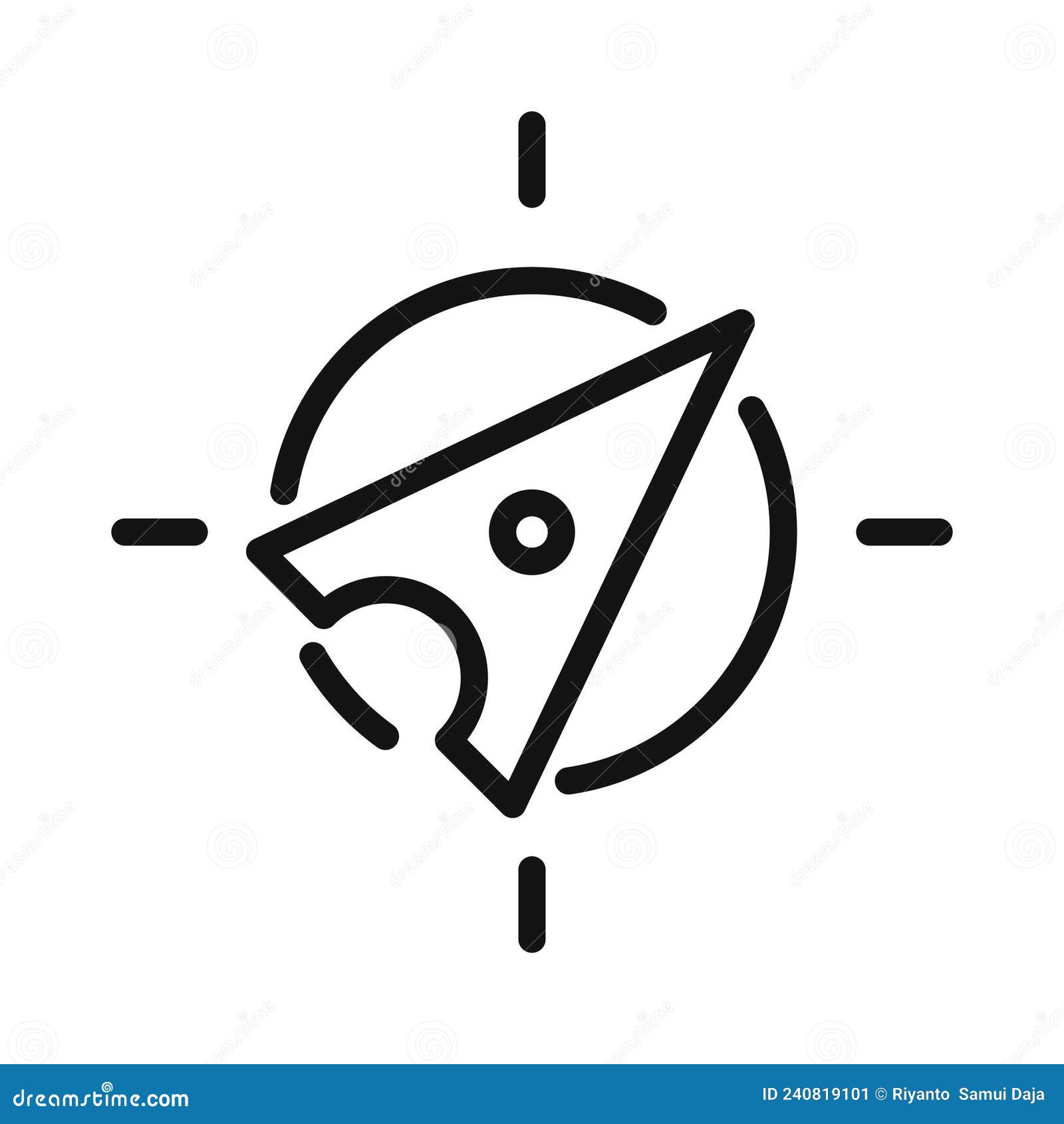 Compass Guide Icon Black and White Illustration Stock Vector ...