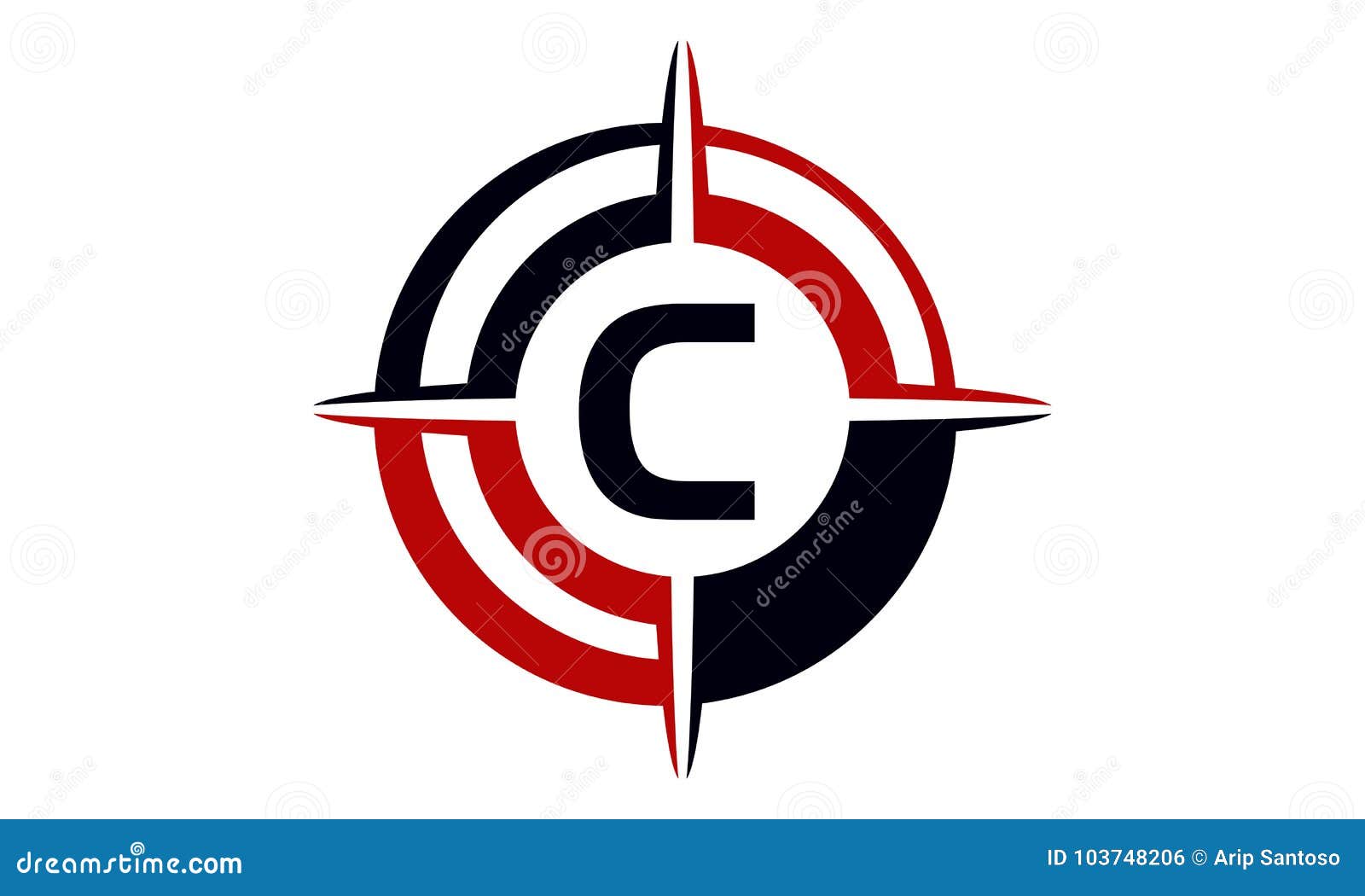 Compass Guide Solution Letter C Stock Vector - Illustration of isolated ...