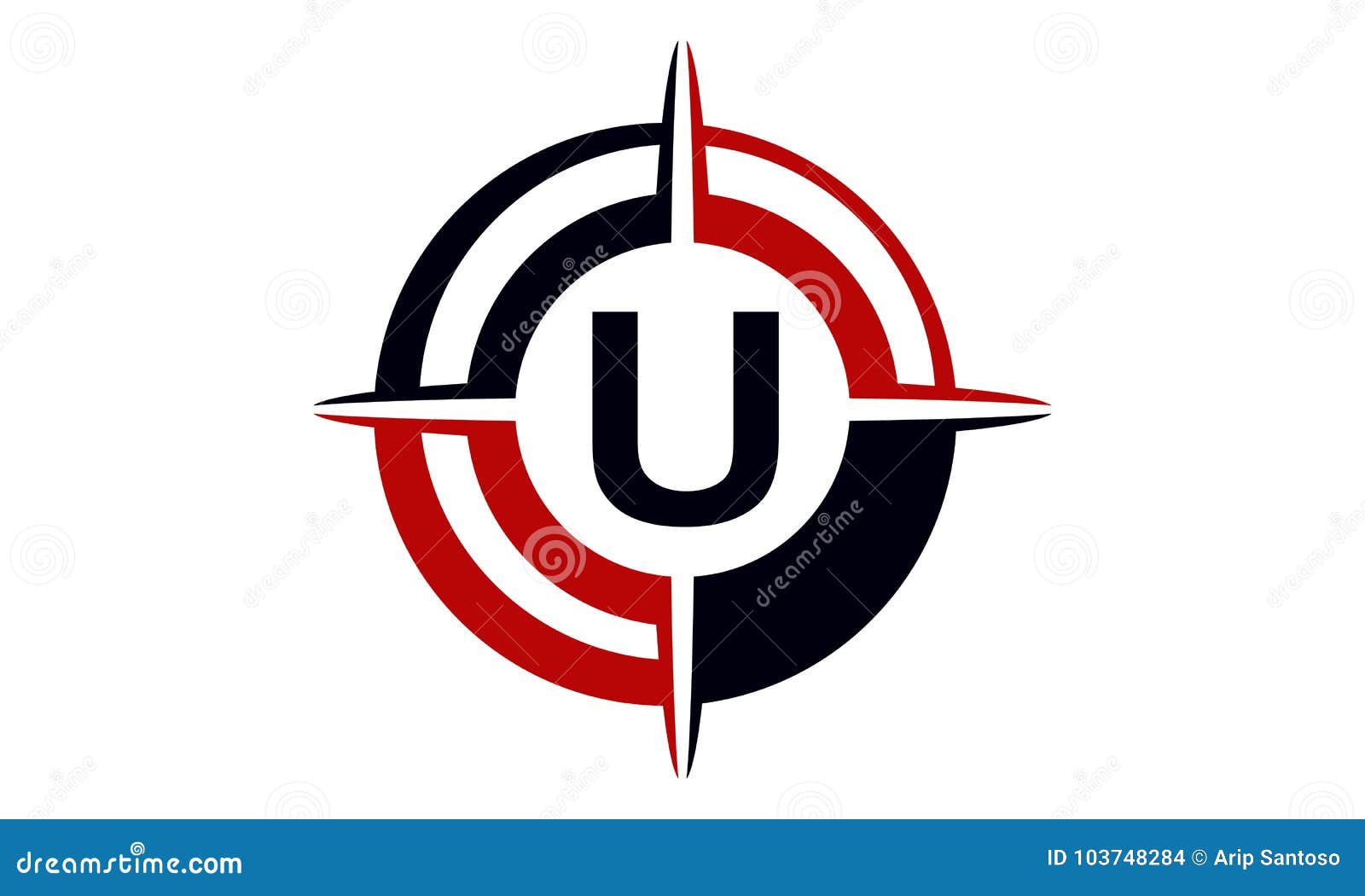 Compass Guide Solution Letter U Stock Vector - Illustration of ...