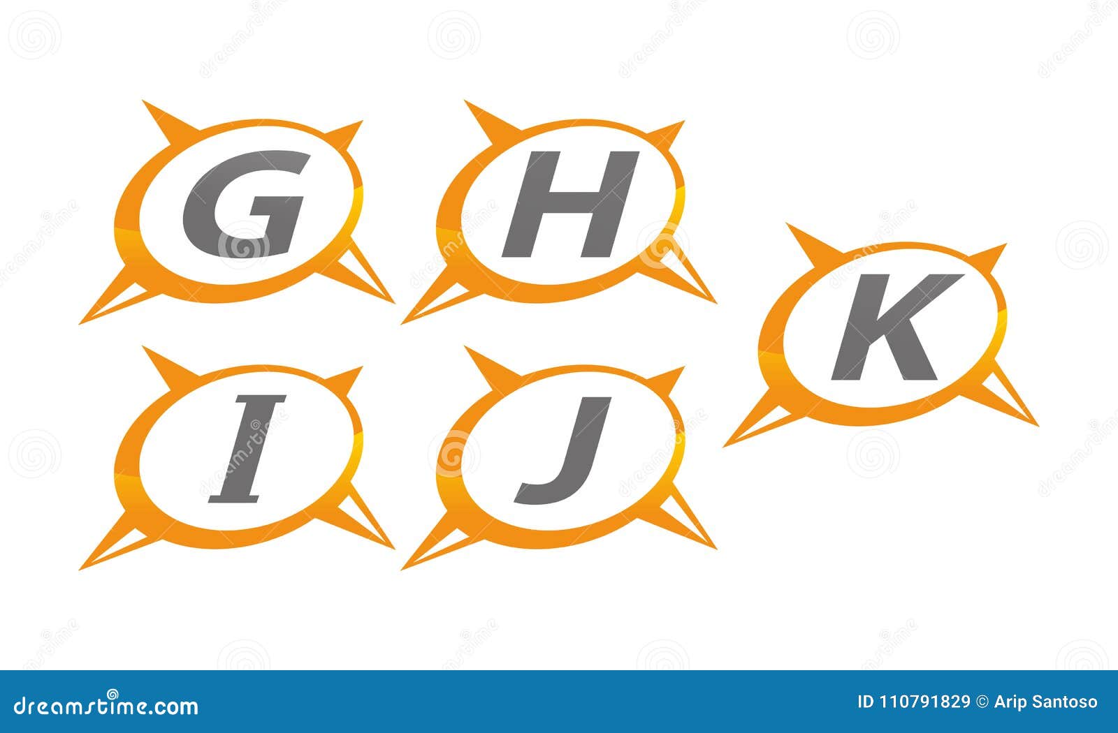 Compass Guide Solution Template Set Stock Vector - Illustration of ...