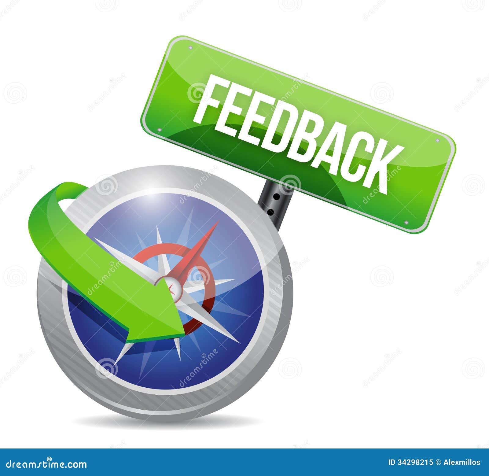 Compass Guide To Feedback. Illustration Design Stock Illustration ...