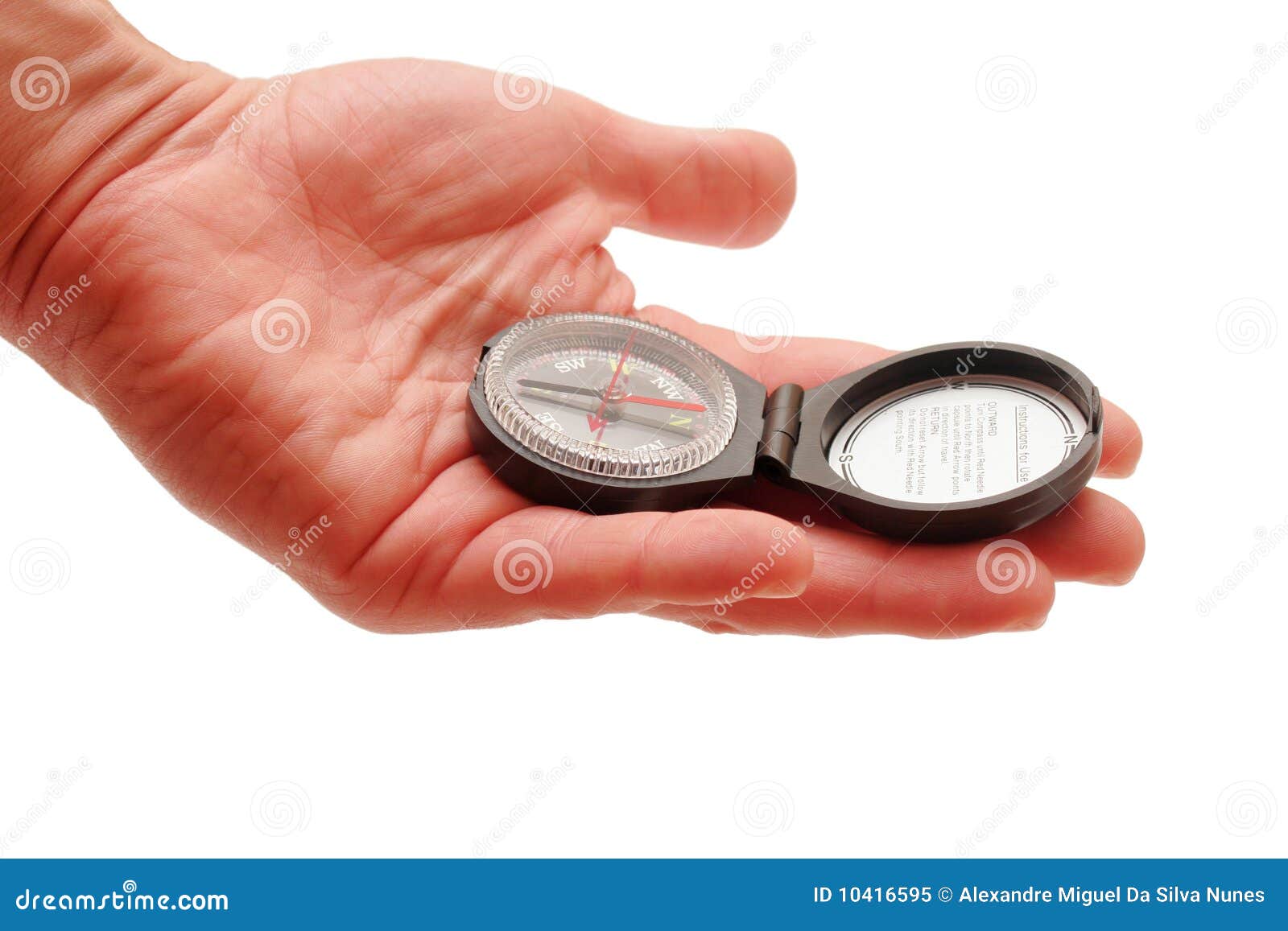 A compass in hand stock image. Image of black, magnet - 10416595