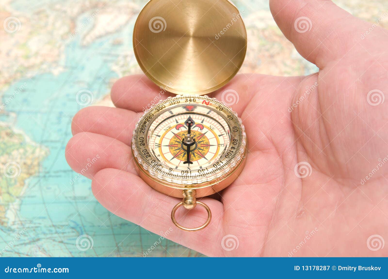 Compass in hand stock image. Image of direction, compass - 13178287