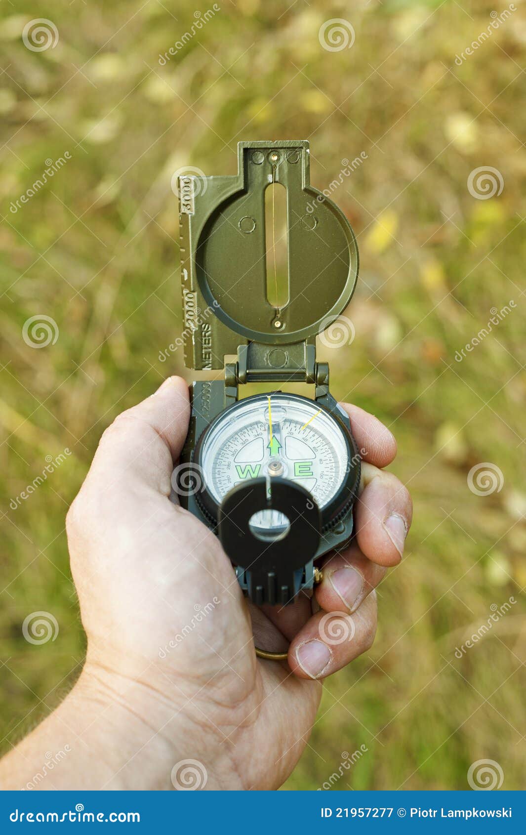 Compass in hand stock image. Image of wilderness, trip - 21957277