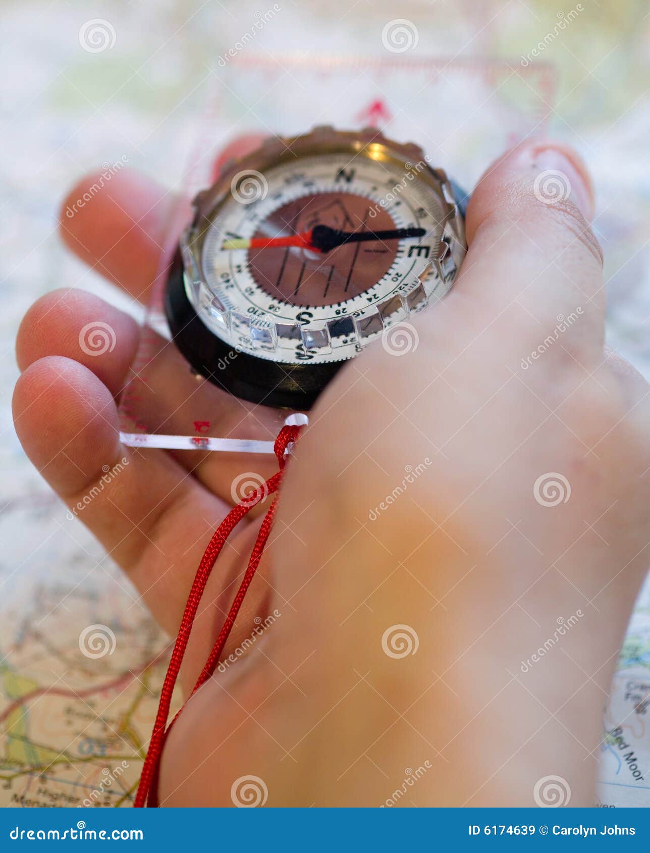 Compass in hand stock image. Image of security, explore - 6174639