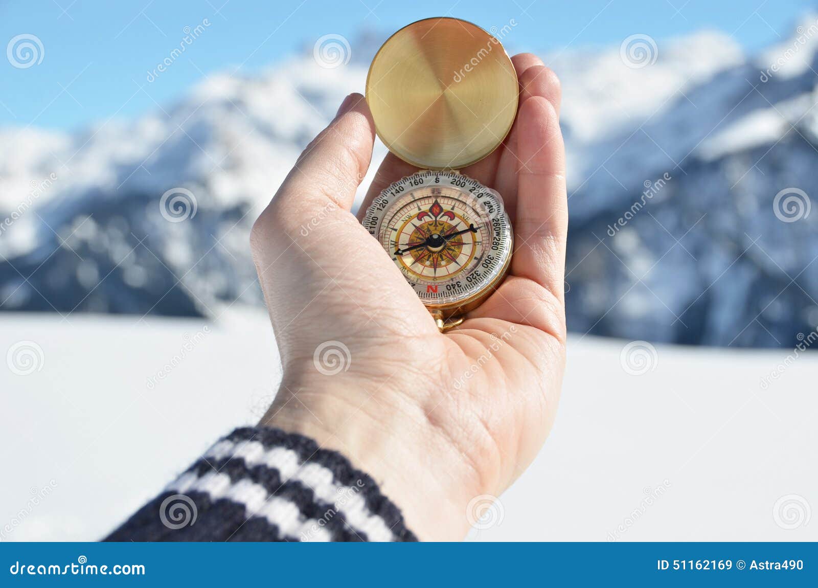 Compass in the Hand stock image. Image of compass, sign - 51162169