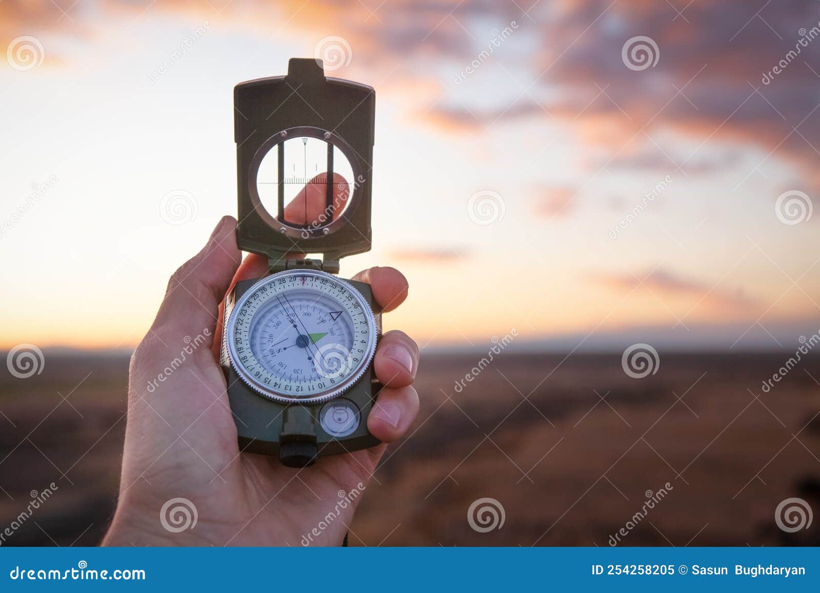 Compass in Hand Find Way Destination Stock Image - Image of adventure ...