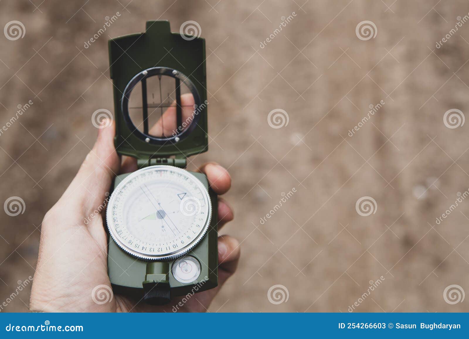 Compass in Hand Find Way Destination Stock Image - Image of latitude ...