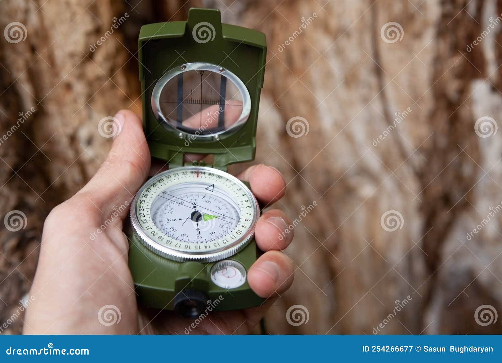 Compass in Hand Find Way Destination Stock Image - Image of equipment ...
