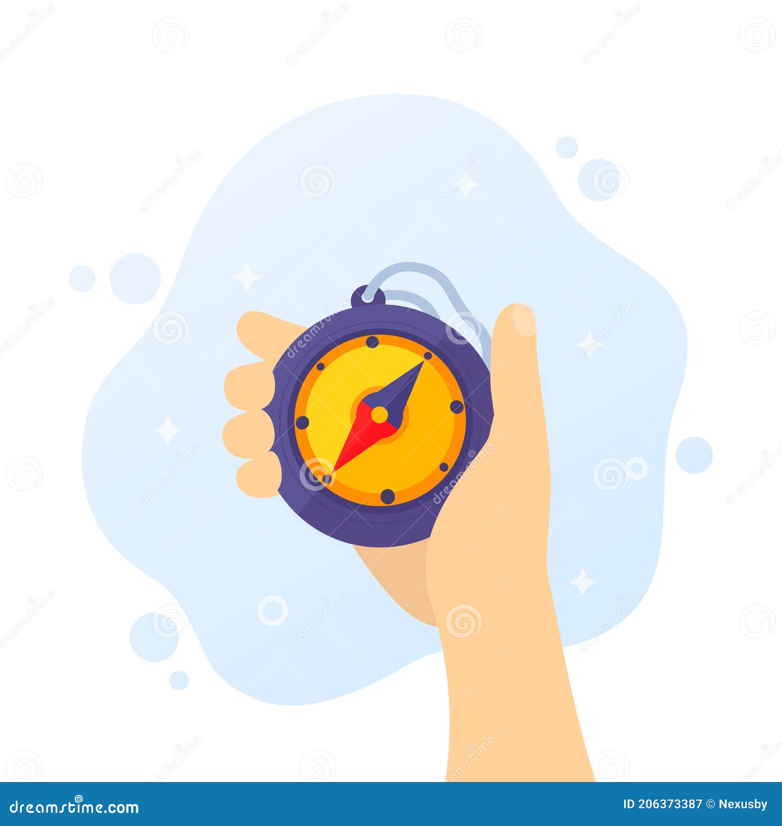 Compass in a Hand Vector Illustration, Art Stock Illustration ...