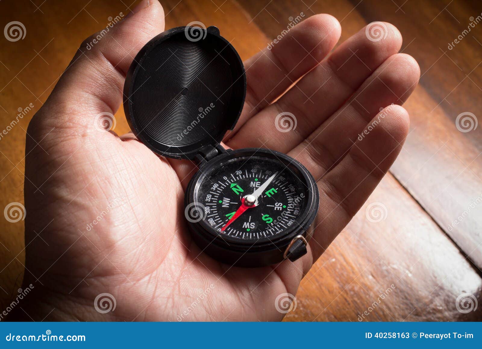 Compass in Hand,vintage Color. Stock Image - Image of black, equipment ...