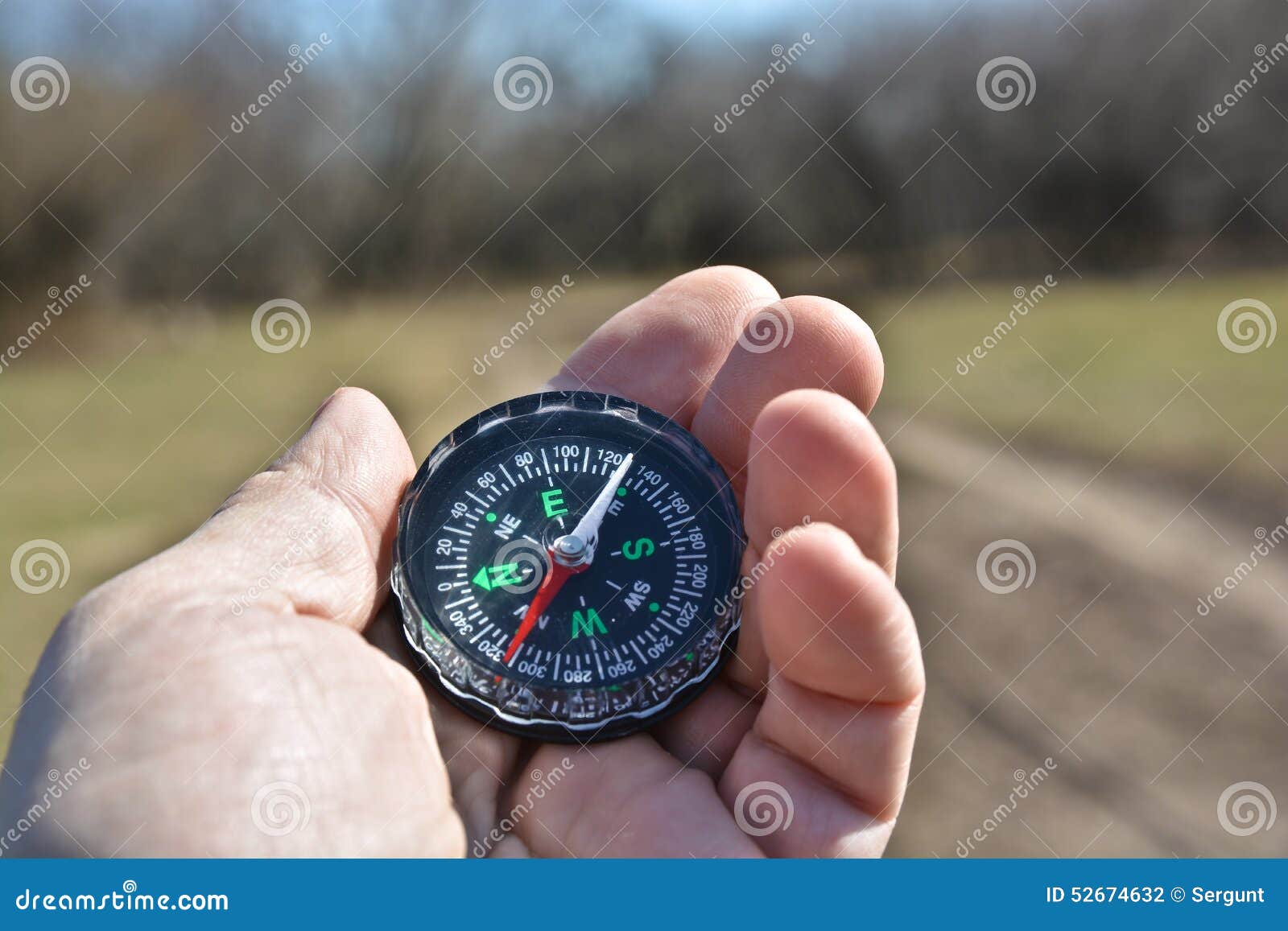 Compass in the Hand on a Walk. Stock Photo - Image of guidance, journey ...