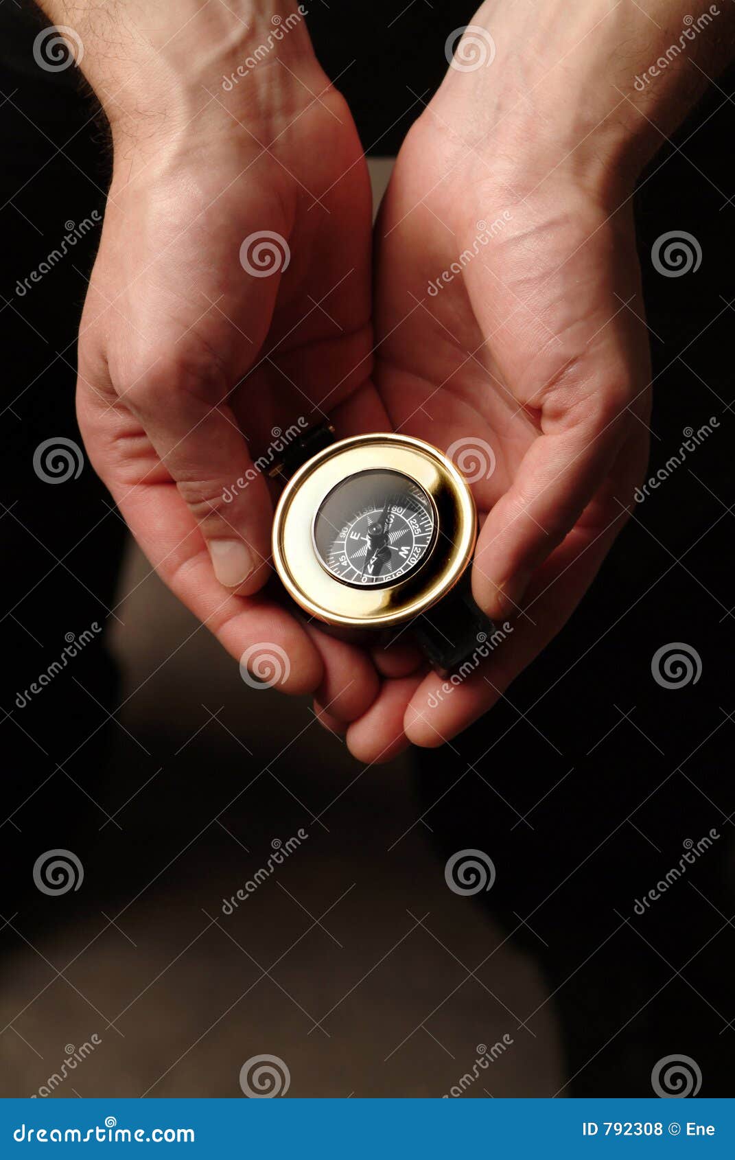 Compass on hands stock photo. Image of travel, hold, golden - 792308
