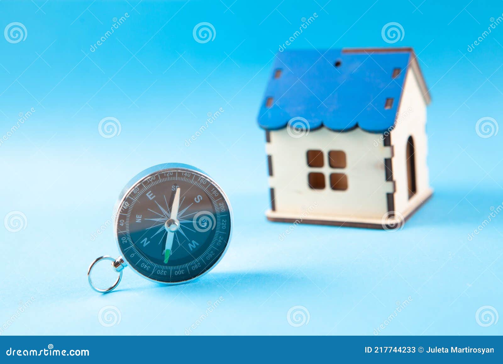 Compass and house stock image. Image of location, house - 217744233