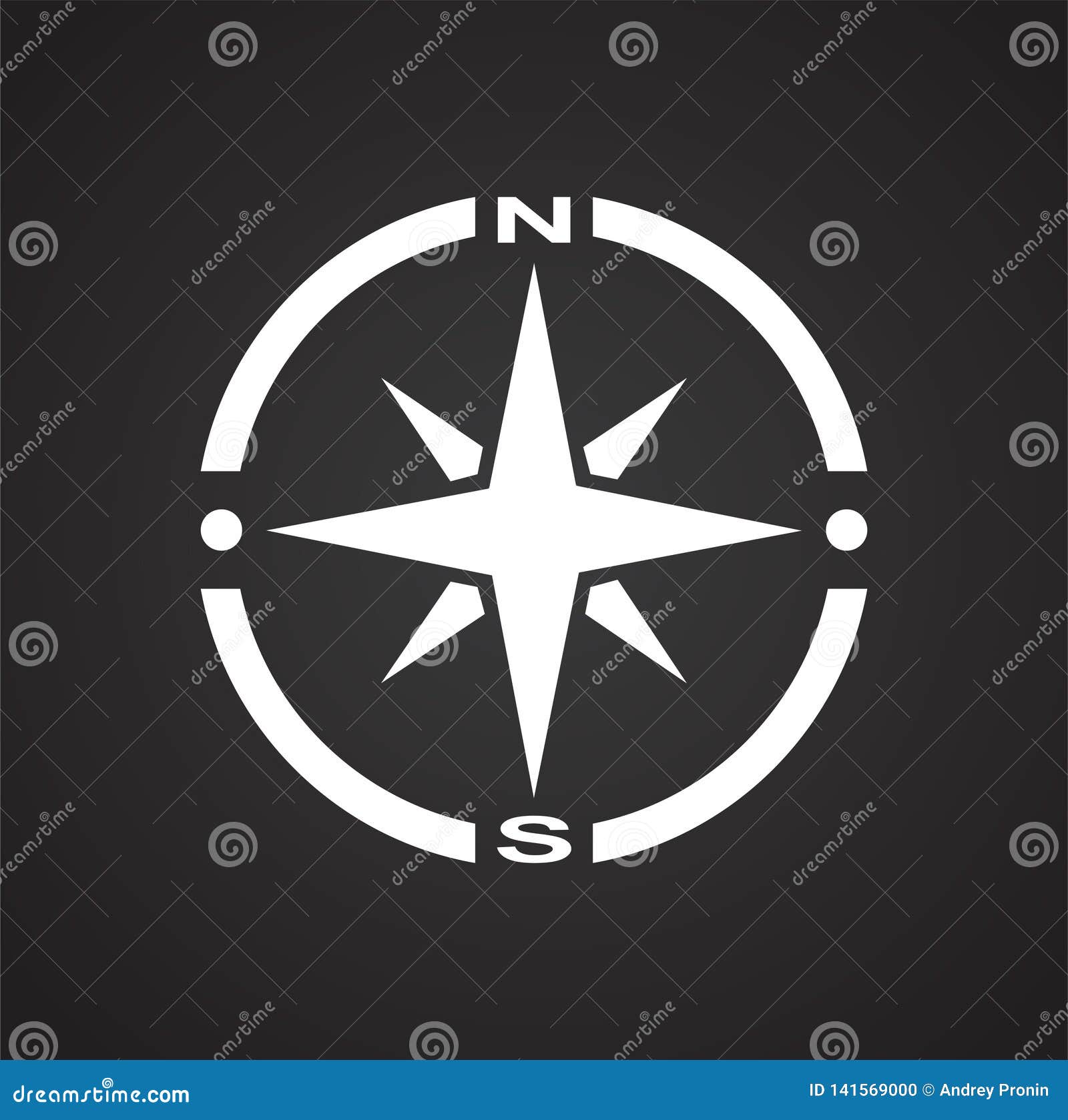 Compass Icon On Background For Graphic And Web Design Simple Vector Sign Stock Vector