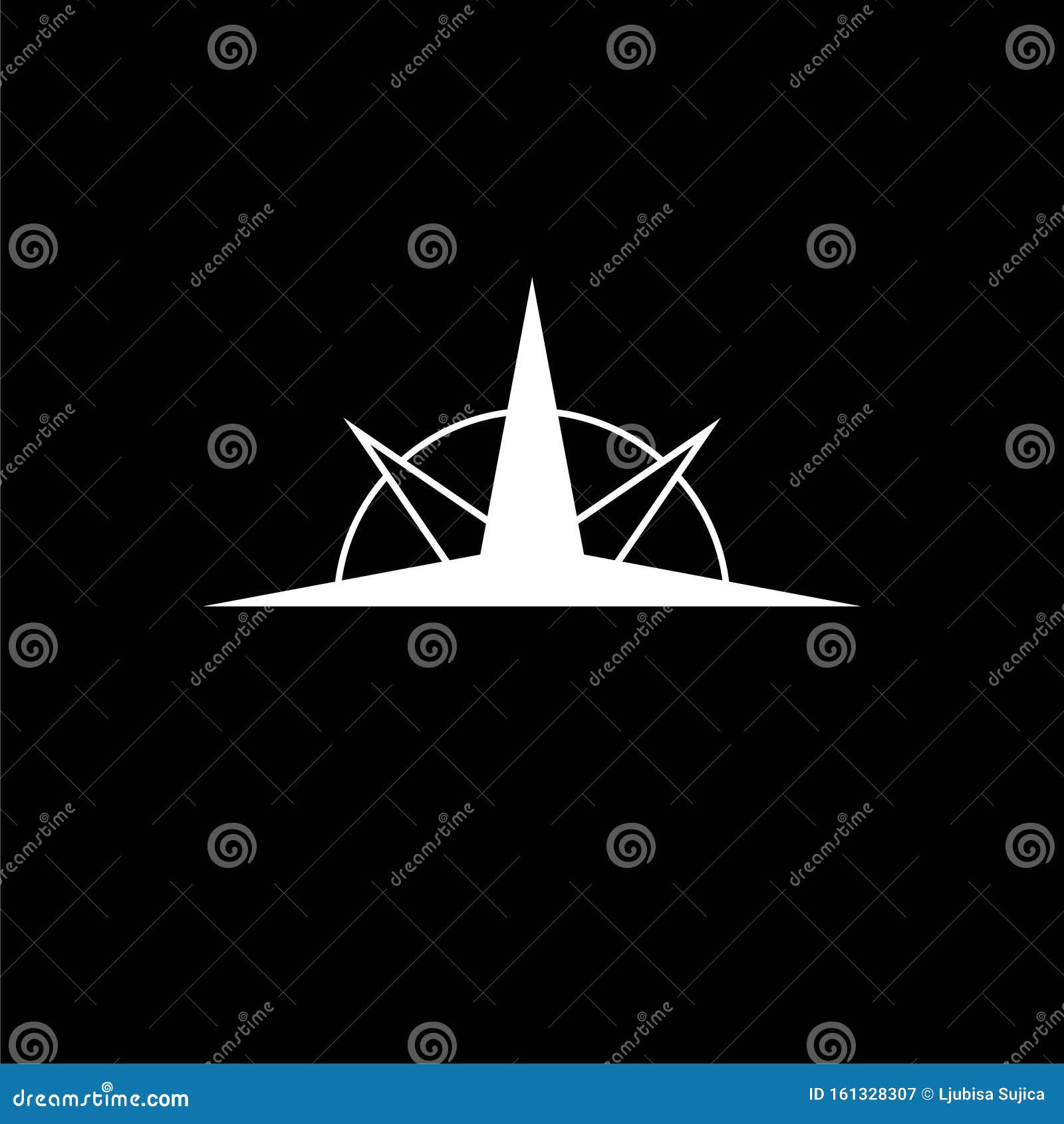 Compass Icon on Black Background Stock Vector - Illustration of concept ...
