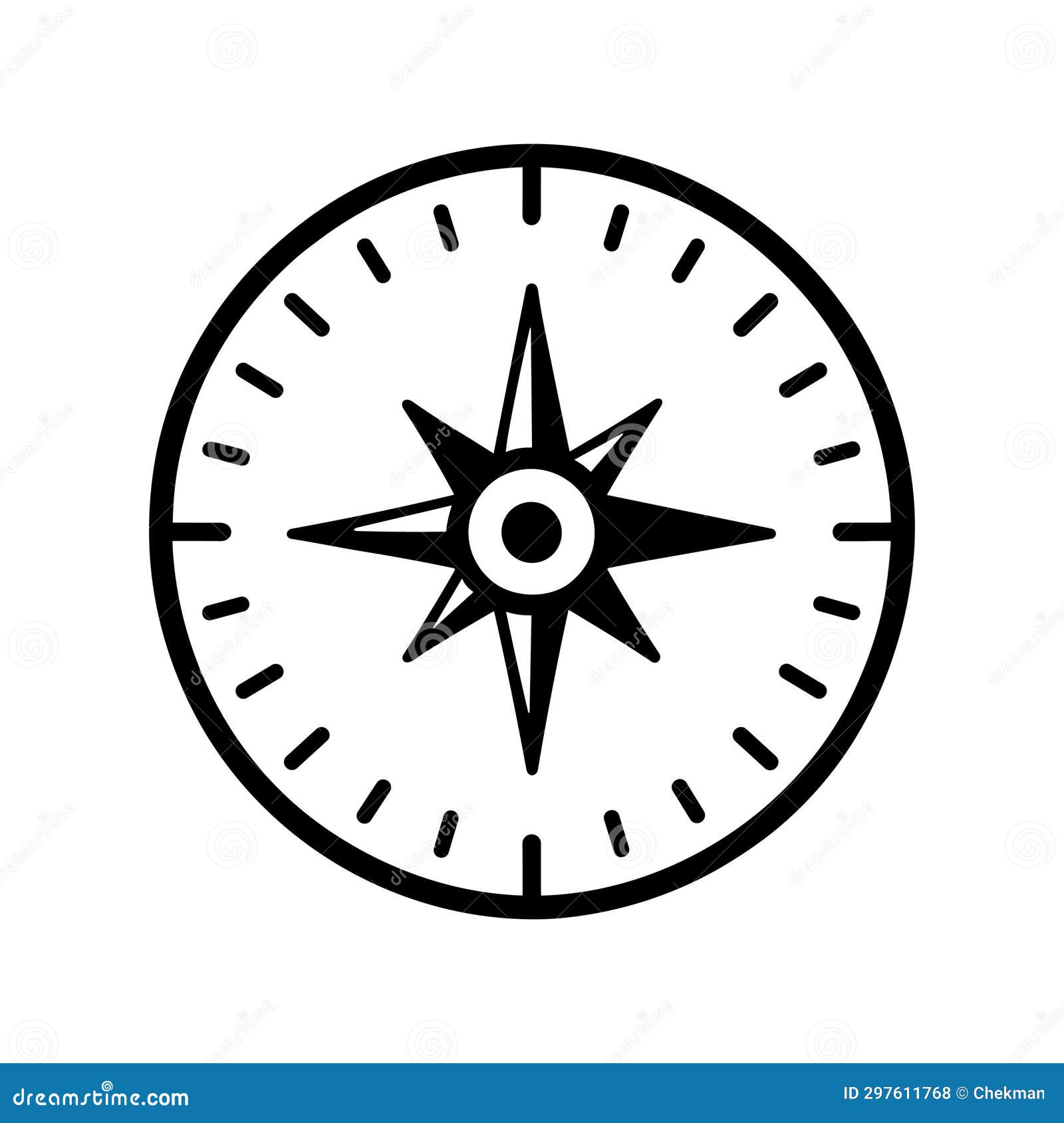 Compass Icon. Black Compass Icon in Flat Design Stock Vector ...