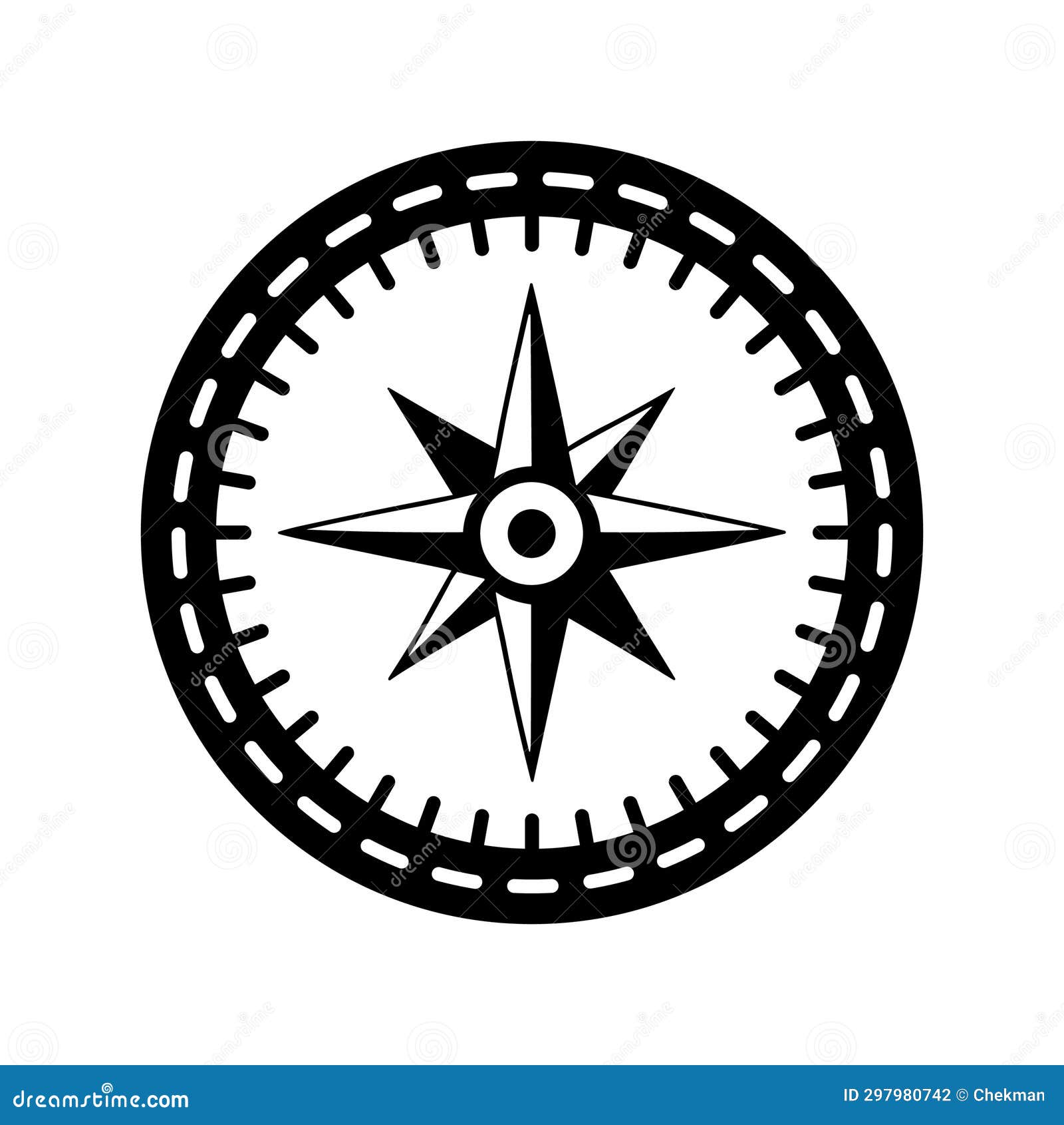 Compass Icon. Black Compass Icon in Flat Design Stock Illustration ...