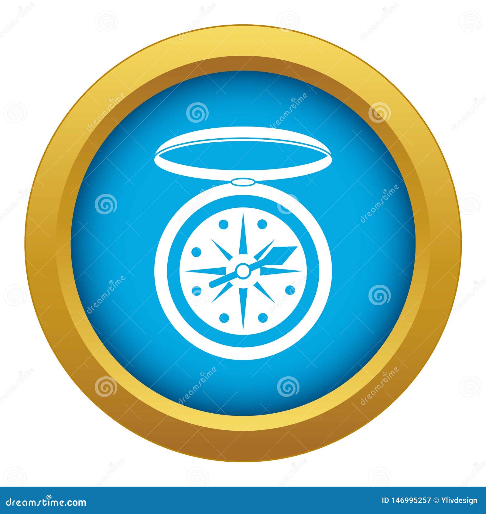 Compass Icon Blue Vector Isolated Stock Vector - Illustration of aiming ...