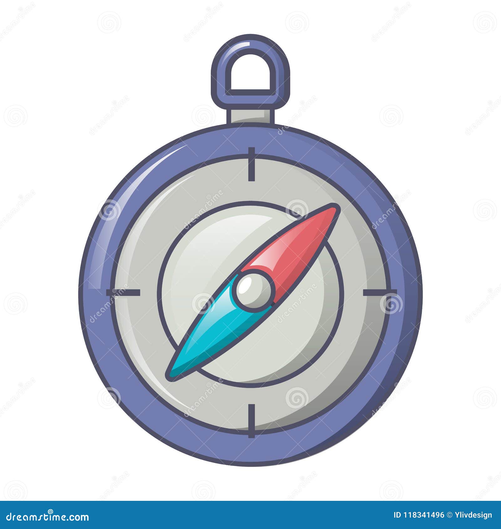 Compass Icon, Cartoon Style Stock Vector - Illustration of geography ...