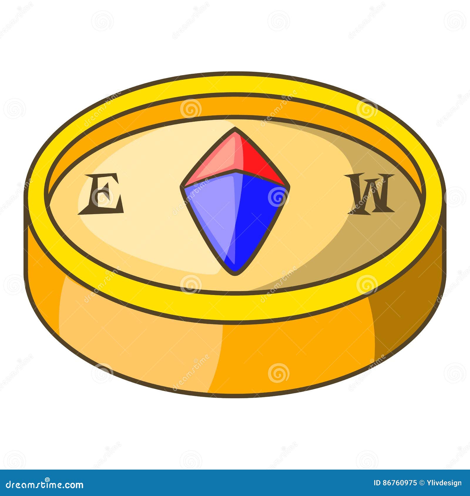 Compass Icon, Cartoon Style Stock Vector - Illustration of exploration ...