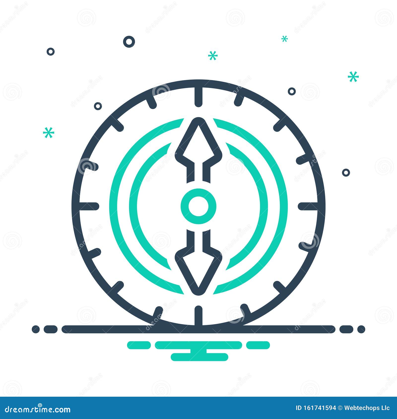 Mix Icon for Compass, Orienteering and Nautical Stock Illustration ...