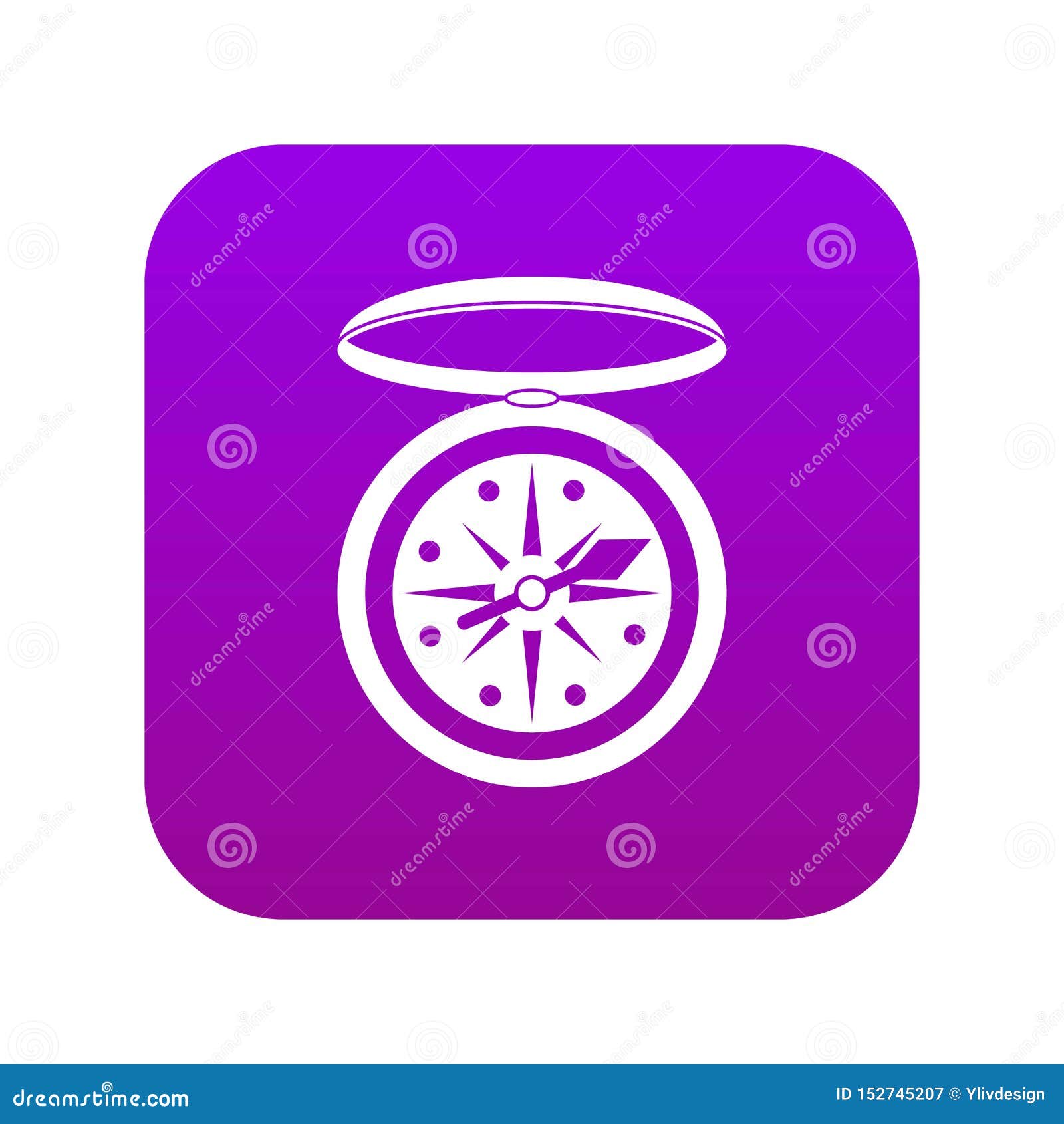 Compass Icon Digital Purple Stock Vector - Illustration of adventure ...
