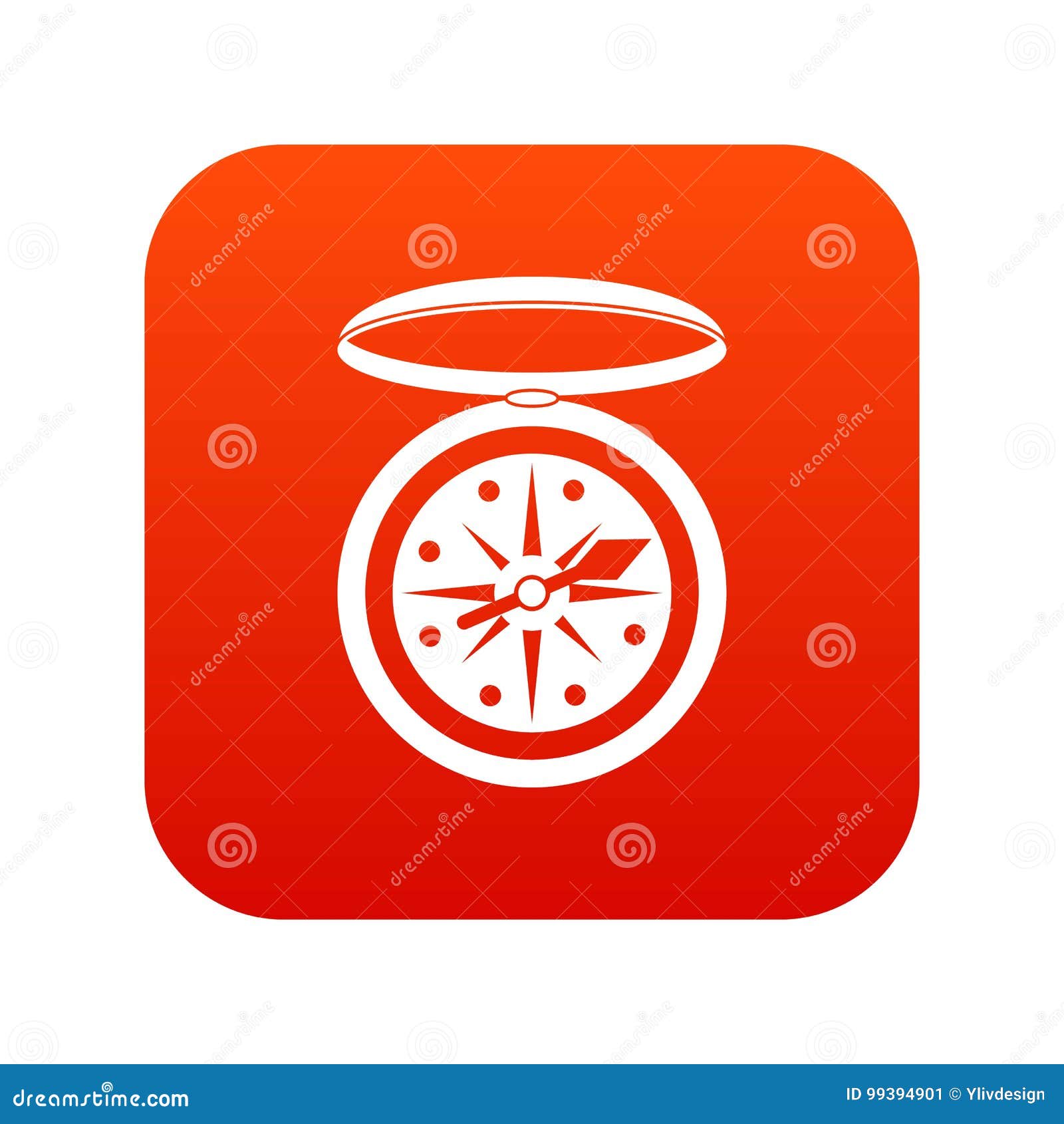 Compass icon digital red stock vector. Illustration of cartography ...