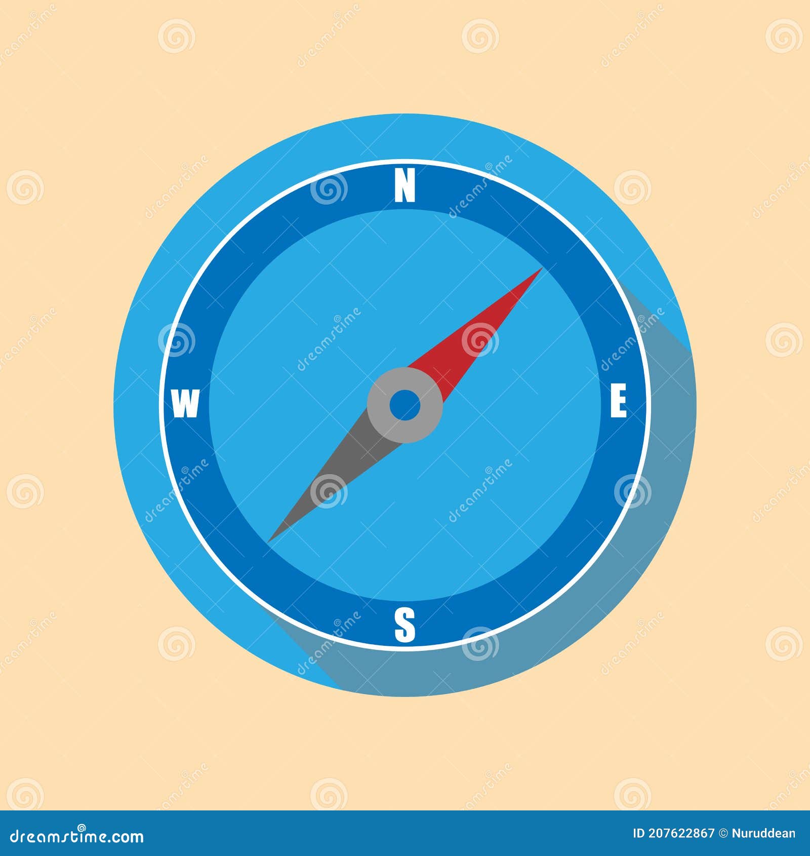 Compass icon. Flat design stock vector. Illustration of symbol - 207622867