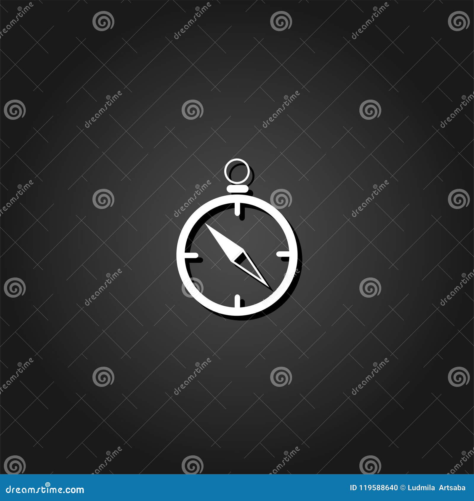 Compass icon flat. stock vector. Illustration of modern - 119588640