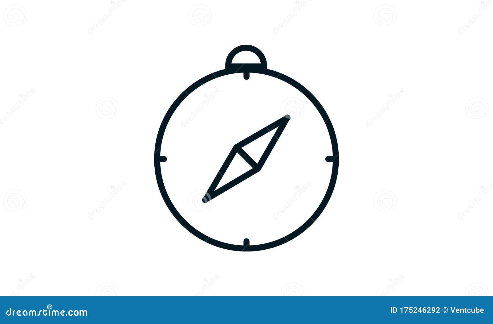 Compass Icon Flat Style Graphical Symbol. Stock Vector - Illustration ...