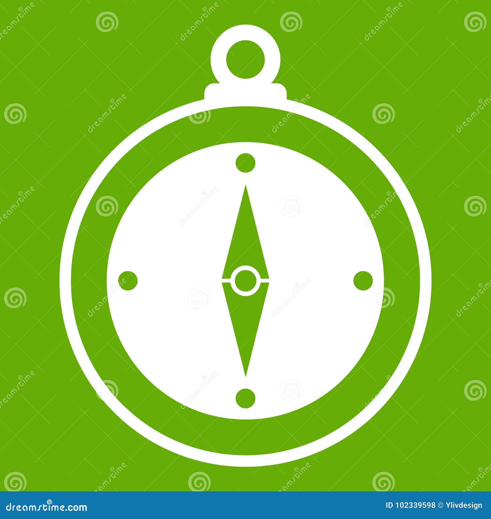 Compass icon green stock vector. Illustration of adventure - 102339598