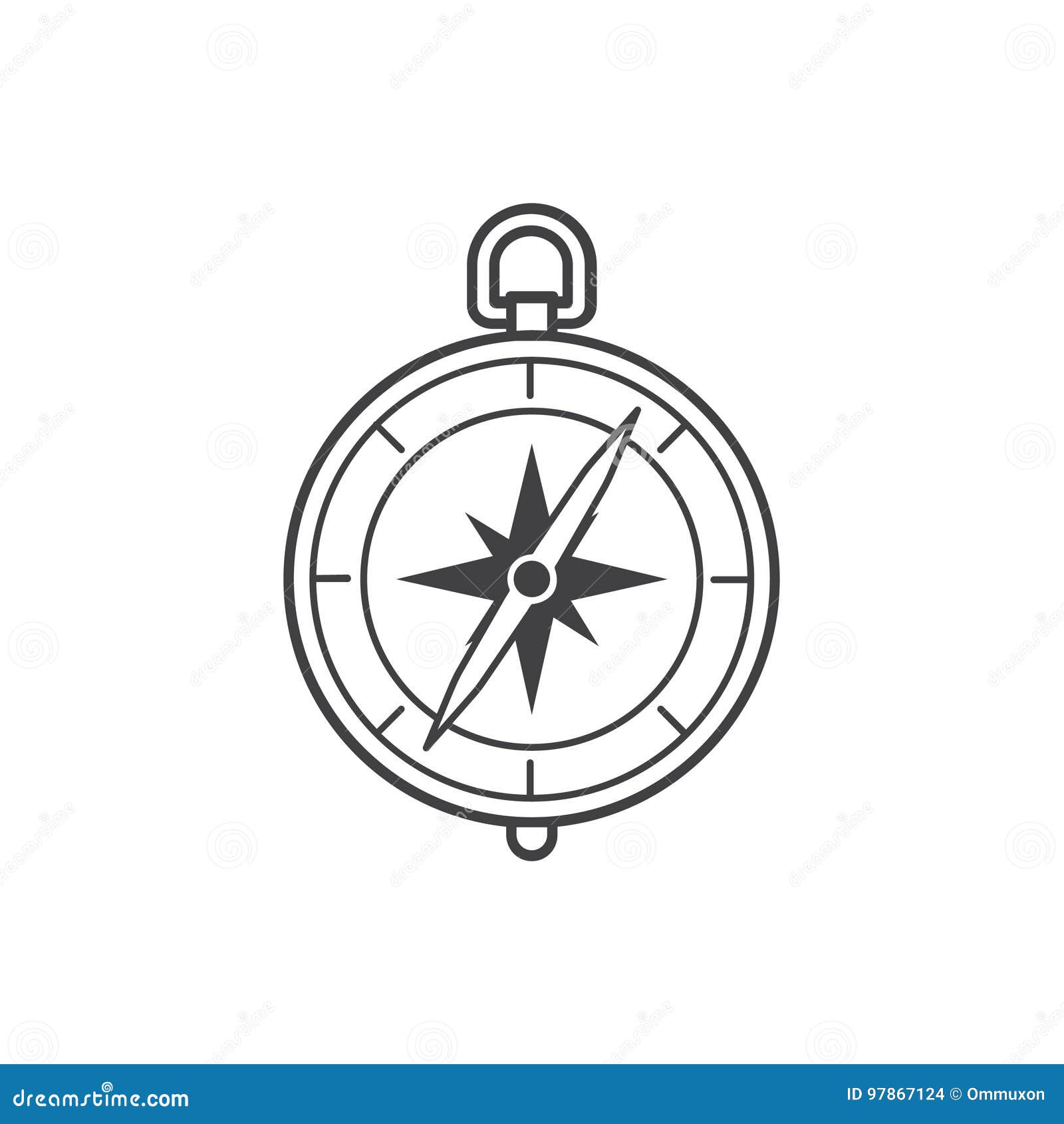 Compass Icon Isolated On Background.modern Flat Compass Pictogram ...