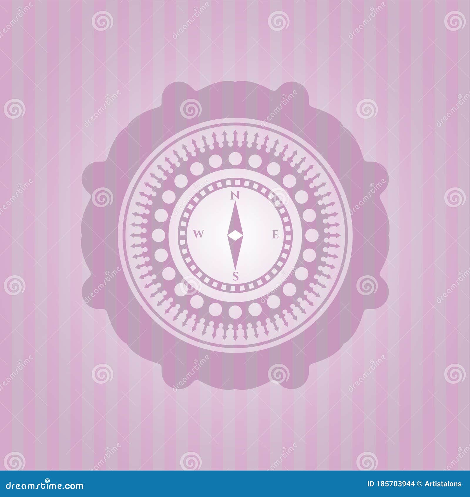 Compass Icon Inside Pink Emblem. Retro. Concept Design. EPS10 Stock ...