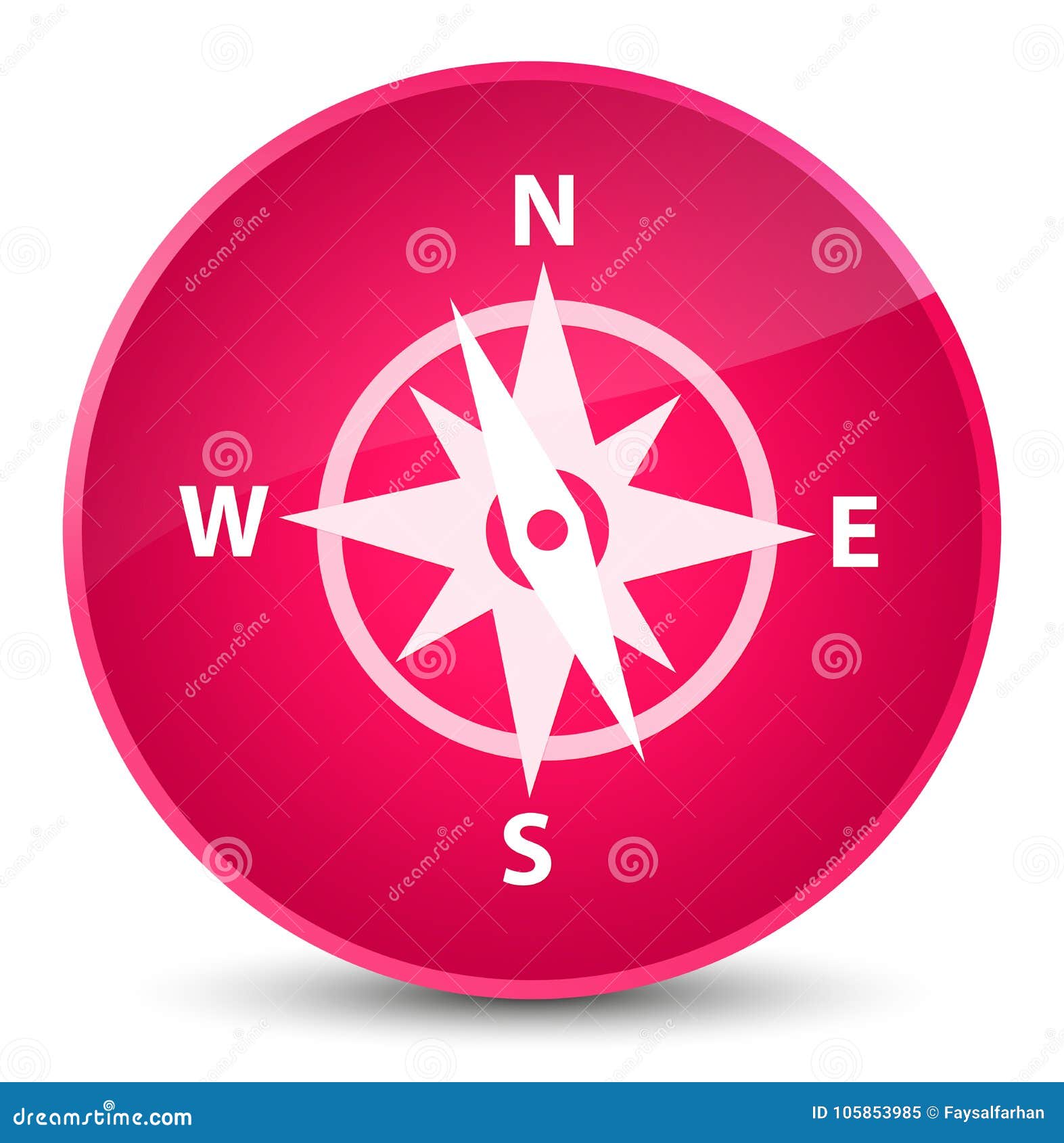 Compass Icon Elegant Pink Round Button Stock Illustration ...