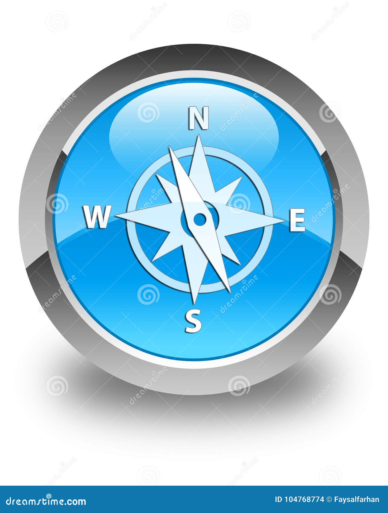 Compass Icon Glossy Cyan Blue Round Button Stock Illustration Illustration Of Compass Rose